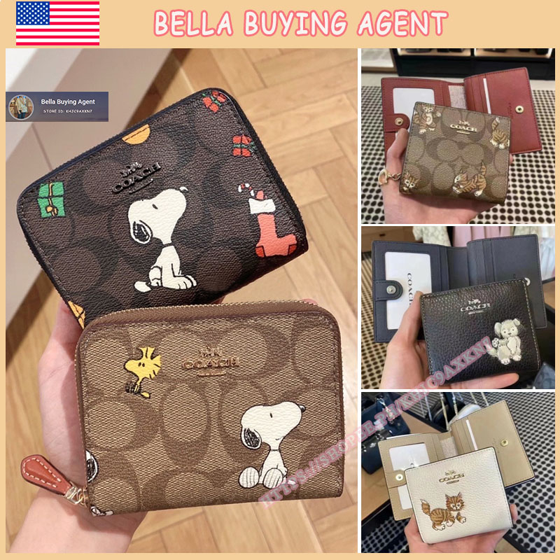 【Bella's shop】US ️ Snoopy wallet Leather Short Wallet Women's Coin ...