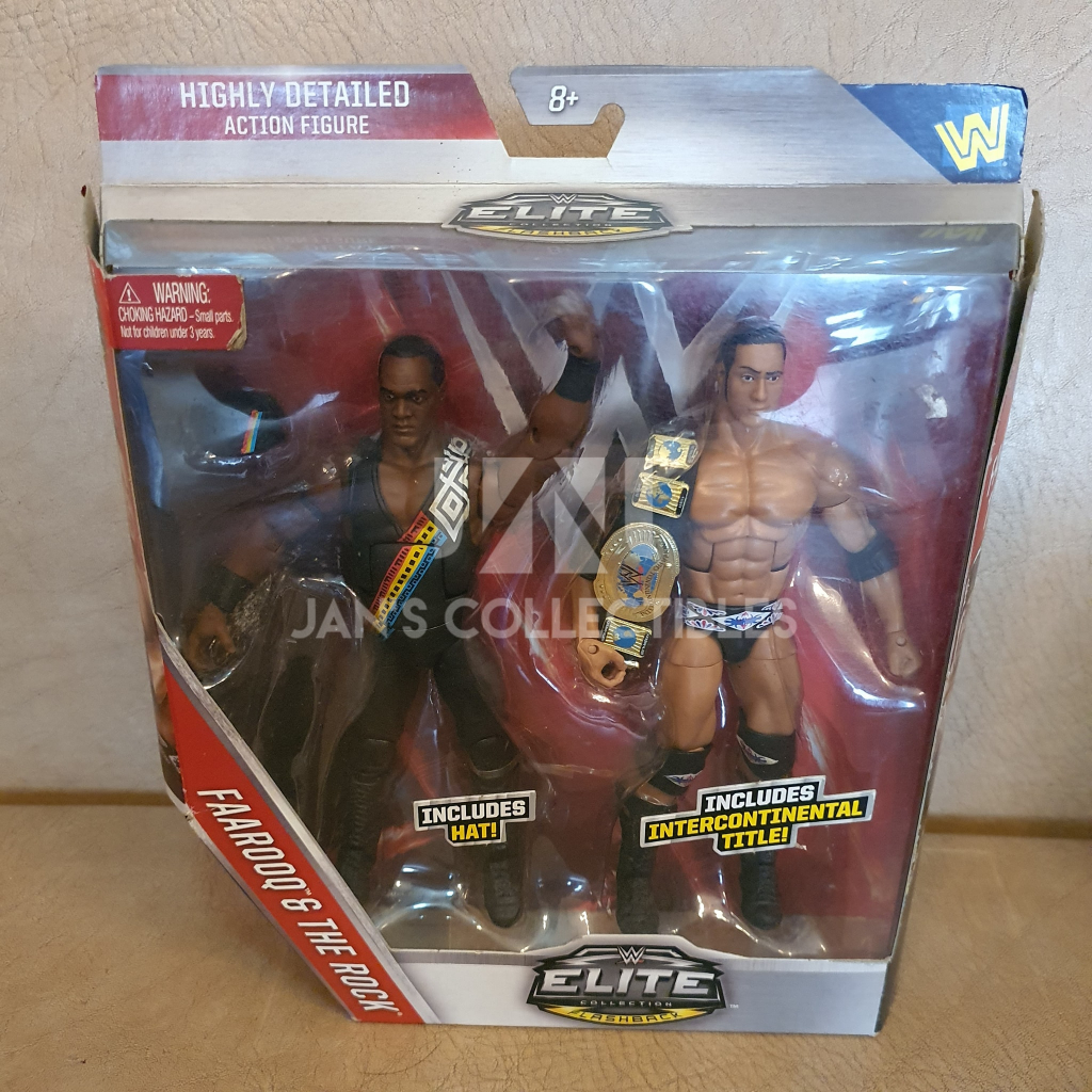 Mattel WWE Elite 2 Pack The Rock and Farooq | Shopee Philippines