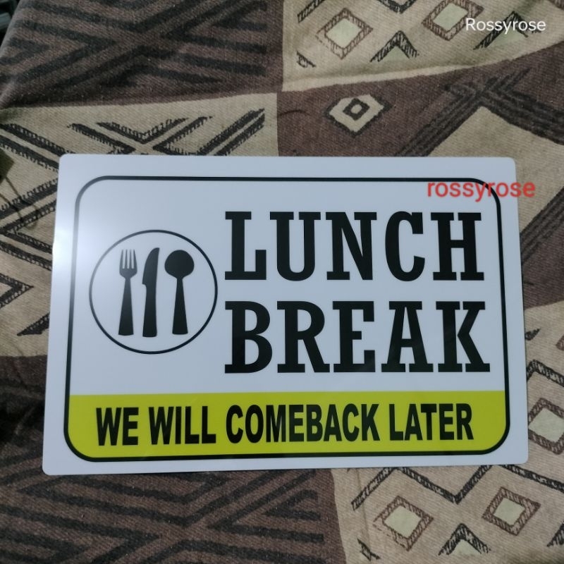 PVC Lunch Break We Will Comeback Later PVC Plastic Signage (like ATM ...
