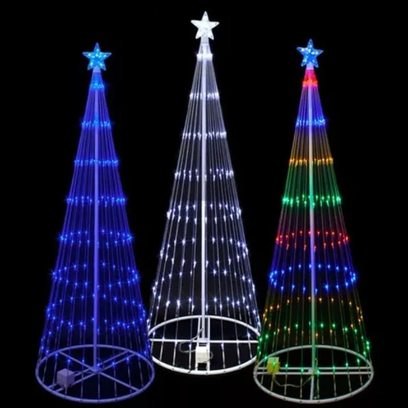 LED Pyramid Tree w/star Multi Color Christmas Tree | Shopee Philippines