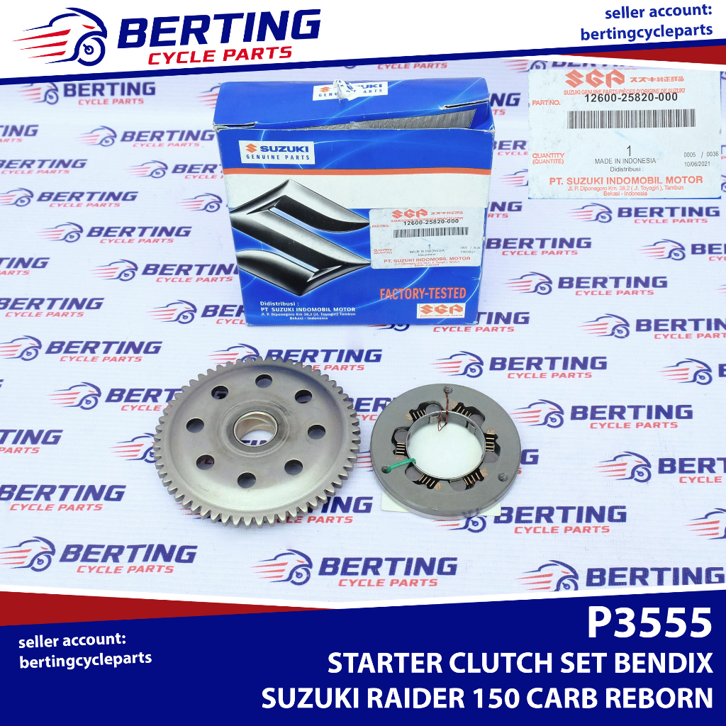 SGP STARTER CLUTCH SET BENDIX Suzuki Raider 150 Carb Reborn Genuine ...