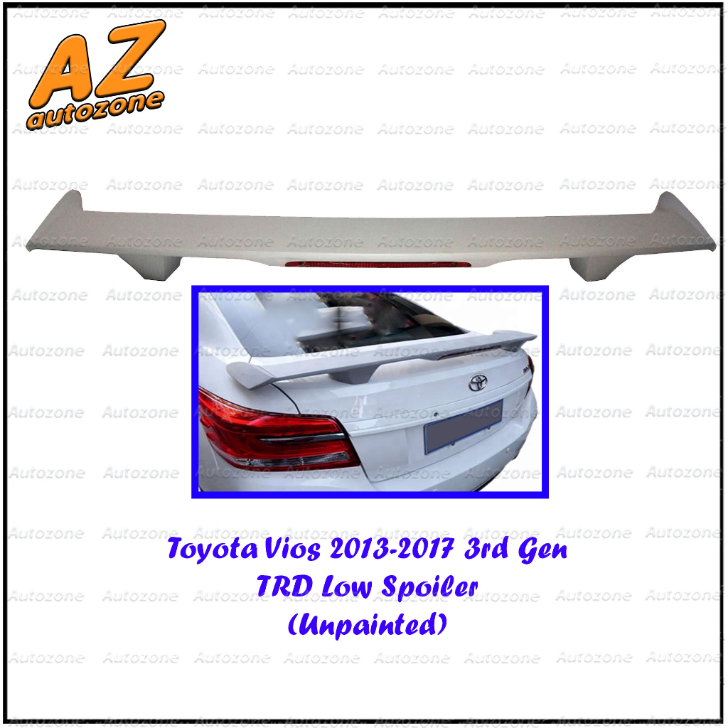 Toyota Vios 2013-2017 3rd Gen TRD Low Rear Trunk Spoiler with Brake ...