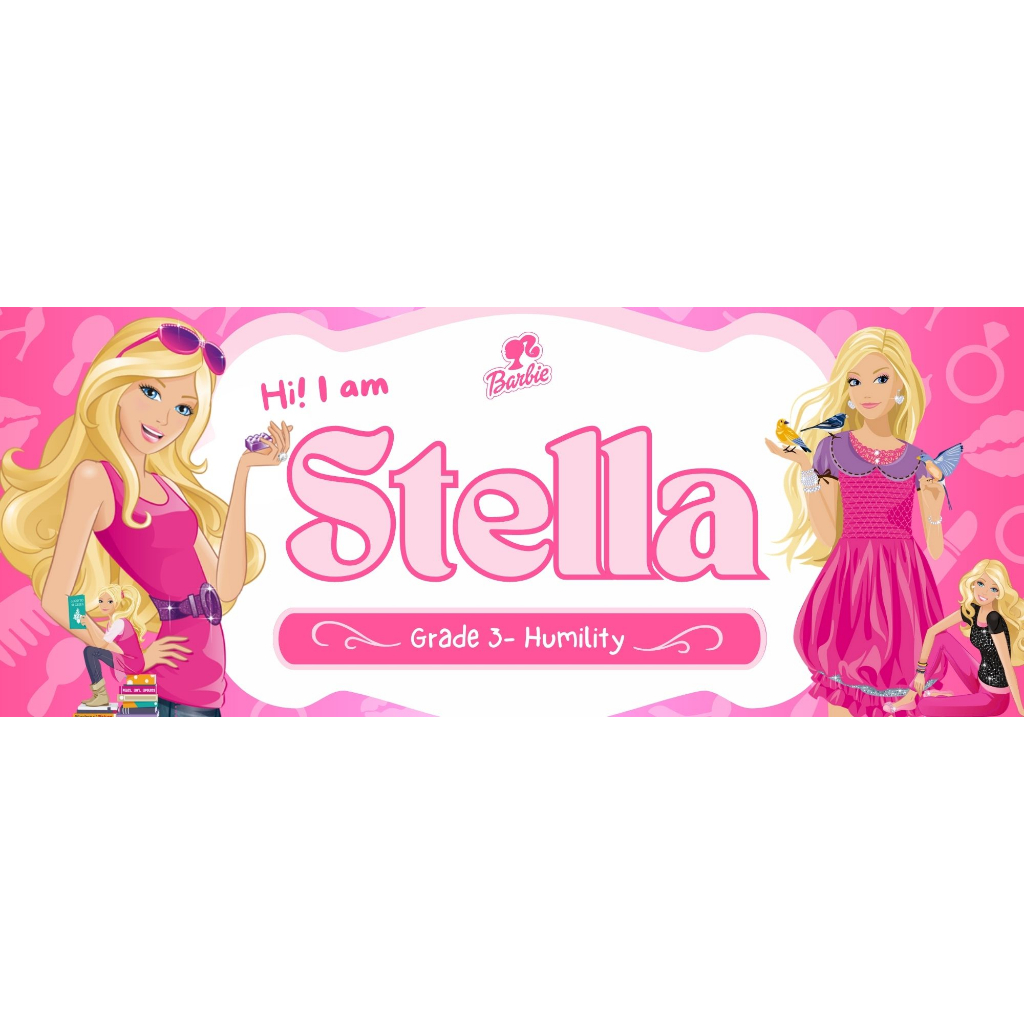 Customized Laminated Name Tag for School - BACK TO BACK PRINT WITH LACE ...