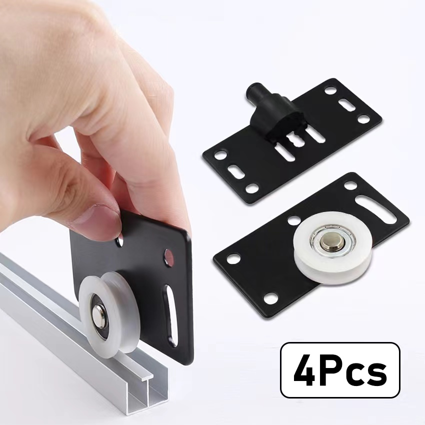 4 Set Wardrobe Cabinet Cabinet Sliding Door Roller Closet Durable ...