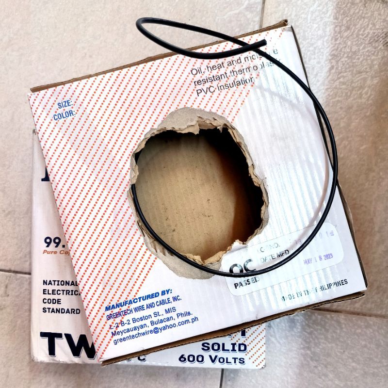 (Per meter) Boston TW Solid Wire 99.99% Pure Copper Wire | Shopee ...