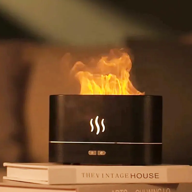 Flame Humidifier Air Aroma Diffuser Humidifier for Bedroom Office with ...