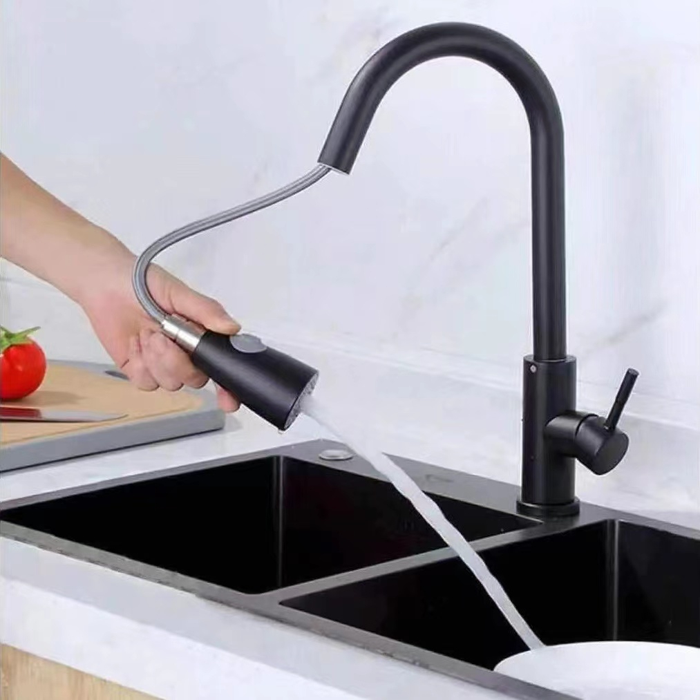 TQTQ SUS304 Flexible Kitchen Faucet Rotate Freely 360° Stainless Steel ...