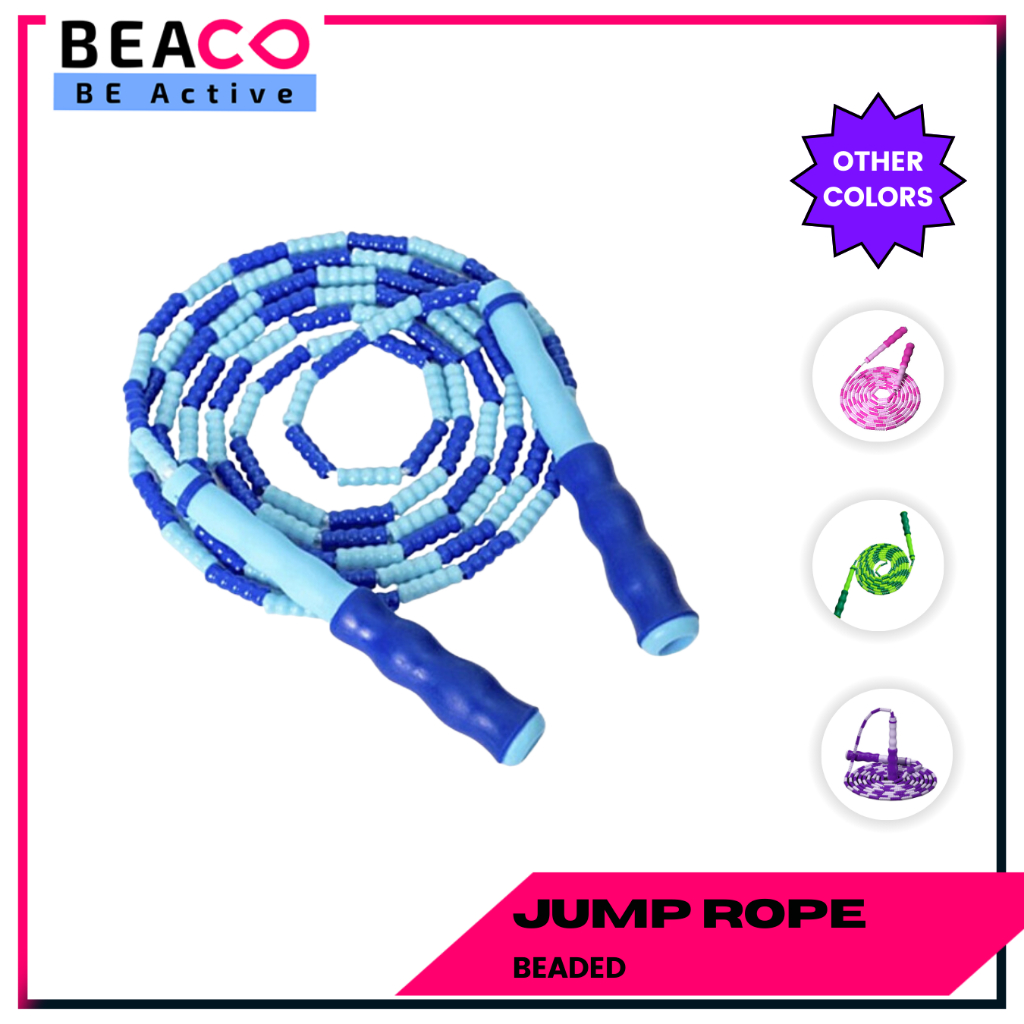 BEACO Beaded Jump Rope with Pouch Adjustable Jumping Skipping Rope for ...
