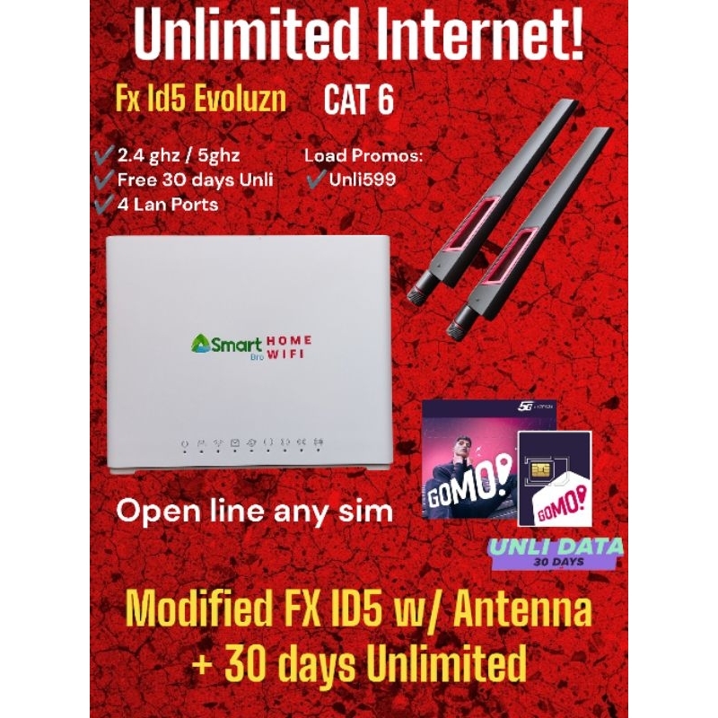 Open line Fx id5 lte advance Wifi with Unli data Gomo | Shopee Philippines