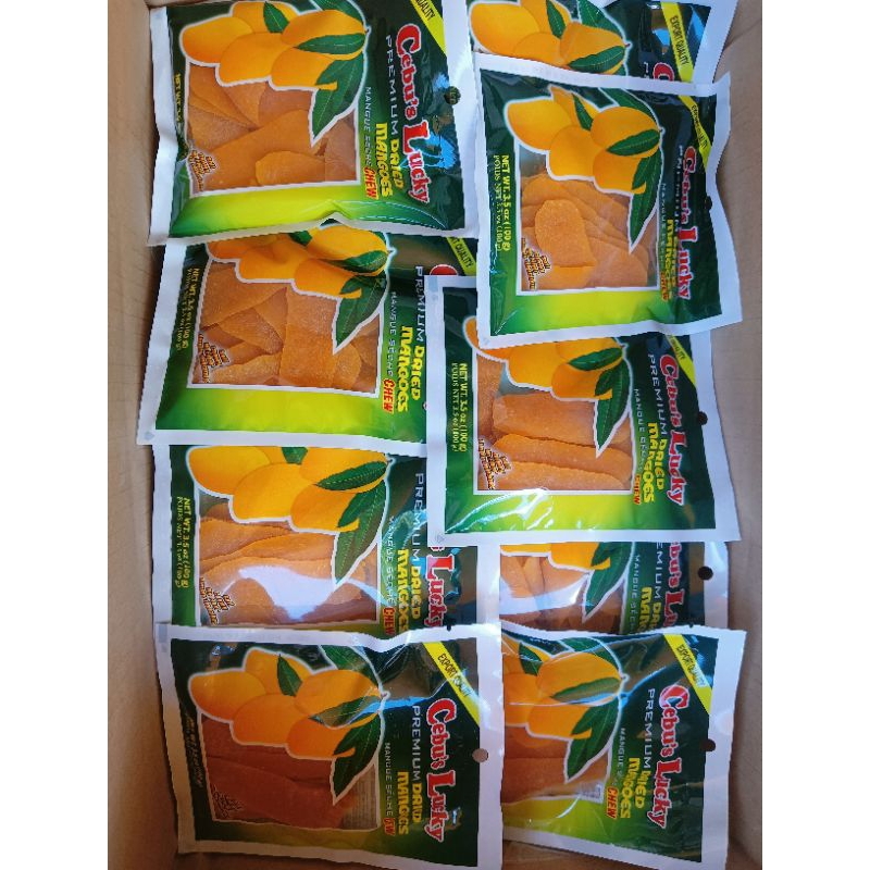1 box (100pcs)Cebu Lucky Premium Dried Mango wholesale 100 grams per pack | Shopee Philippines