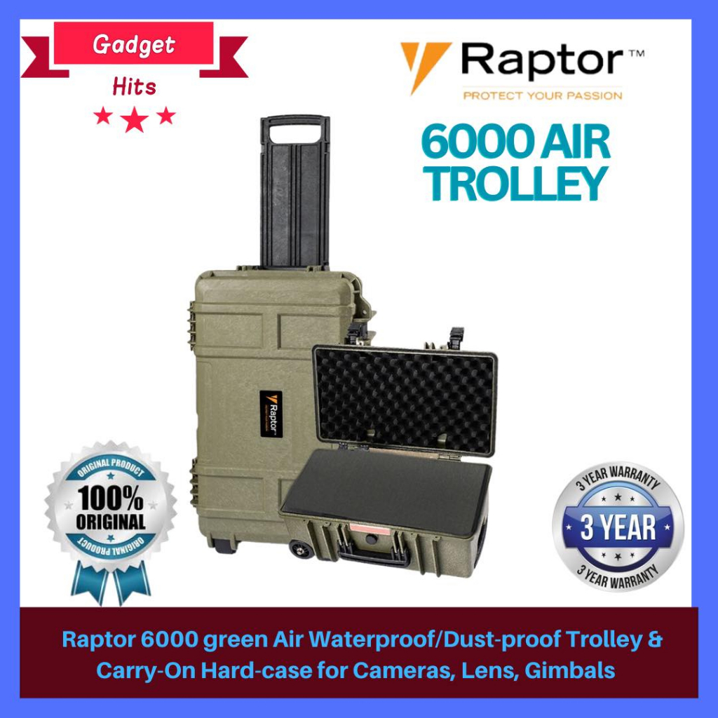 Raptor 6000 Air Waterproof, Dustproof Trolley and Carry On Hard Case ...