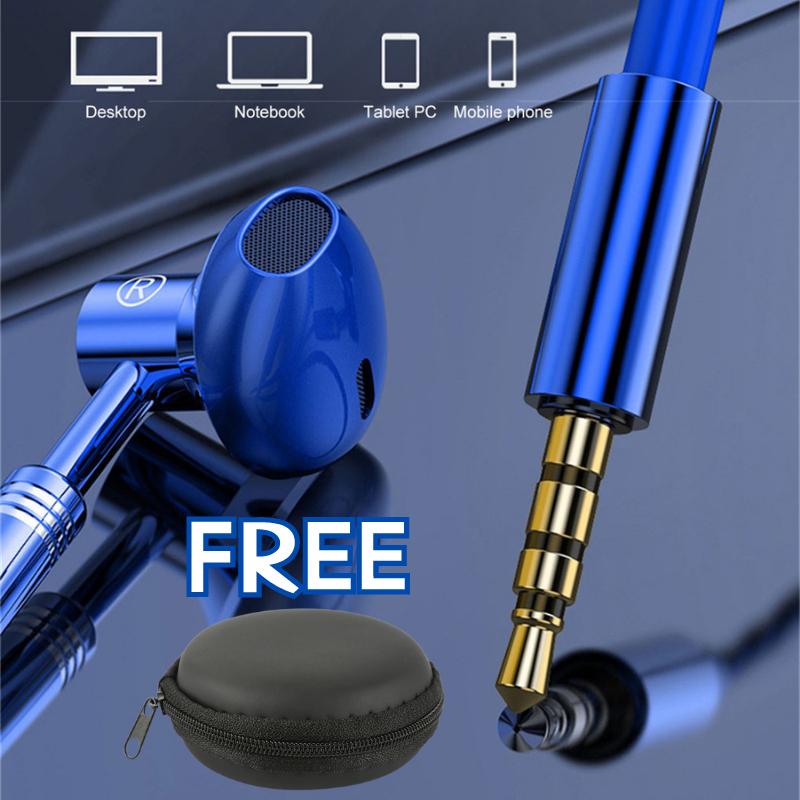 9D Bass Metal Wired In-ear Metal Wired Headset 3.5mm Wire Control ...