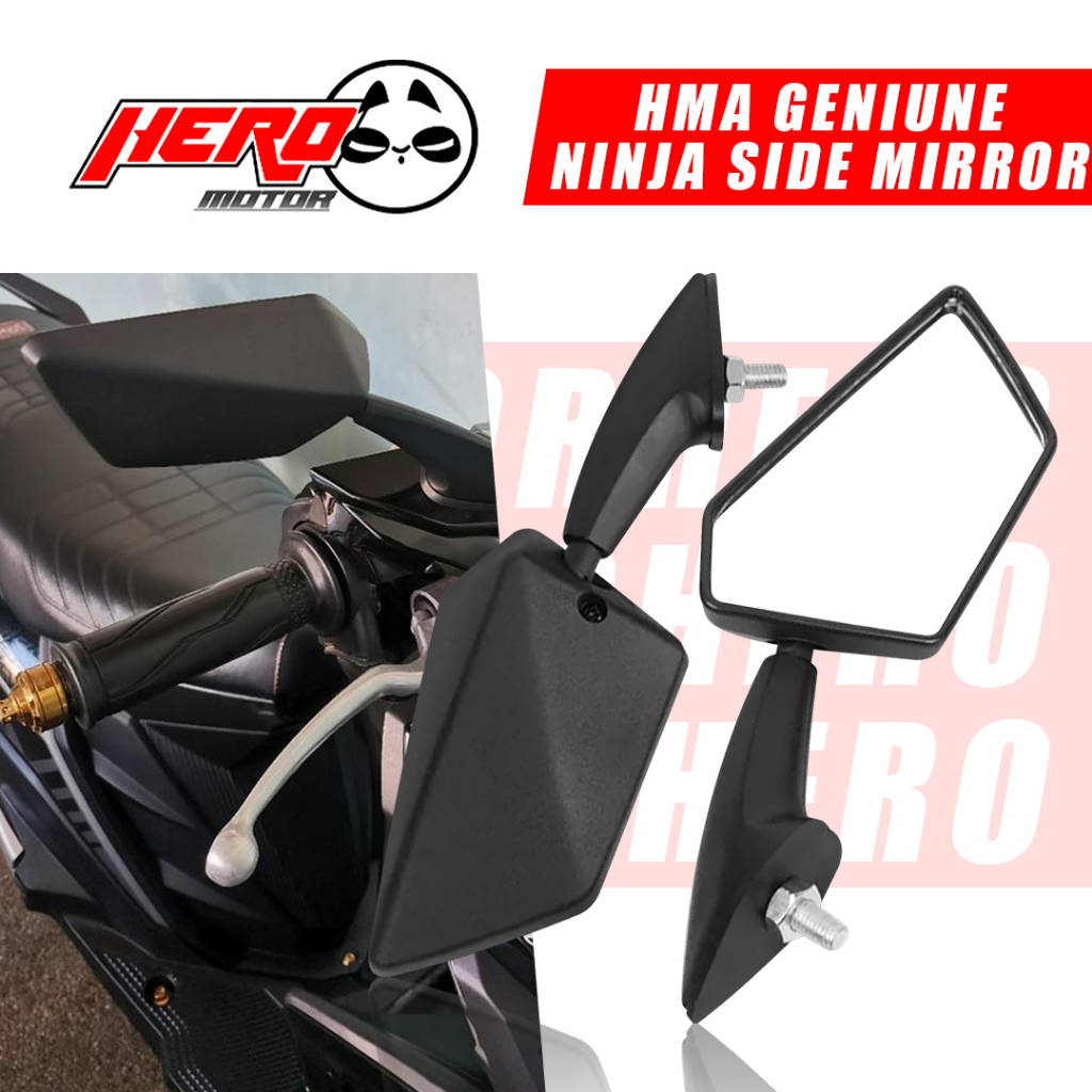 HMA Ninja Side Mirror 1:1 Ultra White Lens Heavy Duty Universal Made in ...