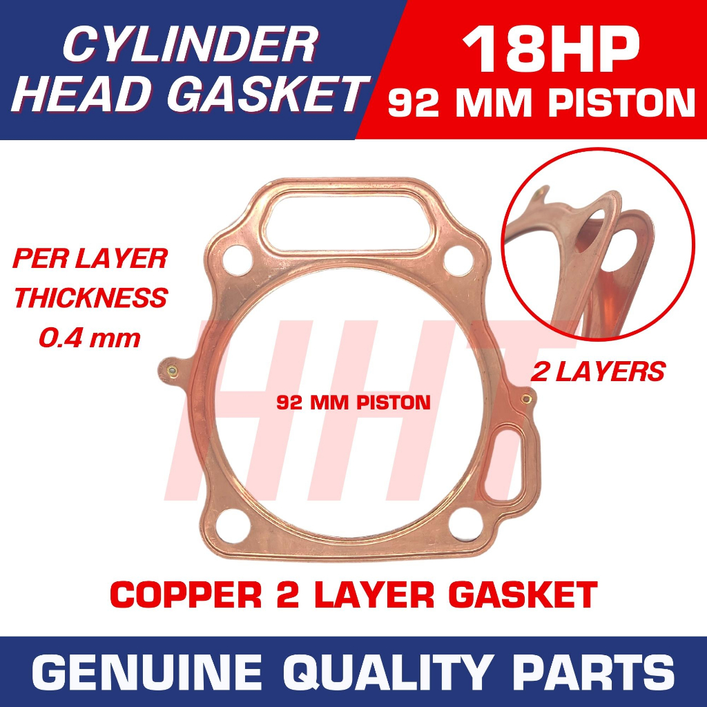 18HP Gasoline Engine Copper Cylinder Head Gasket 92mm Piston Pump Boat ...