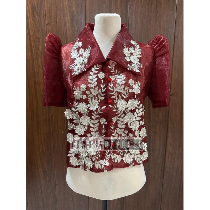 Filipiniana Top with 3D Lace | Shopee Philippines