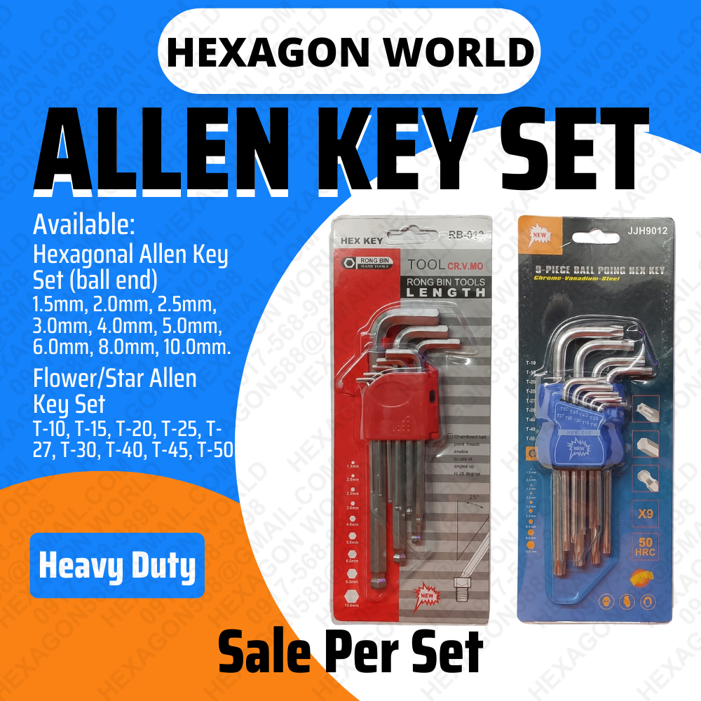 1Set 9pcs Hexagonal Allen Key Set / Flower Allen Key Set | Shopee ...