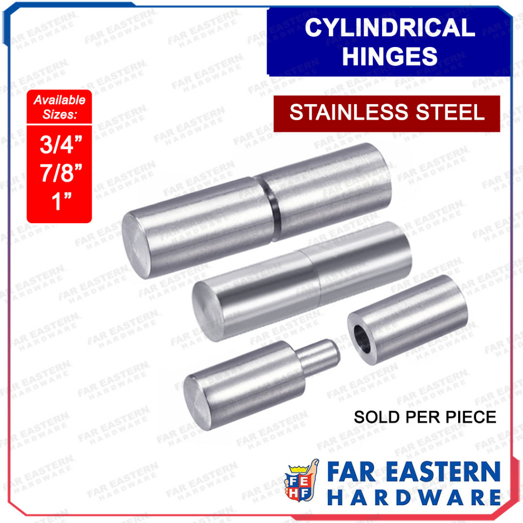 Cylindrical Hinges Door Hinge Stainless Steel 3/4" | 7/8" 1" Single ...