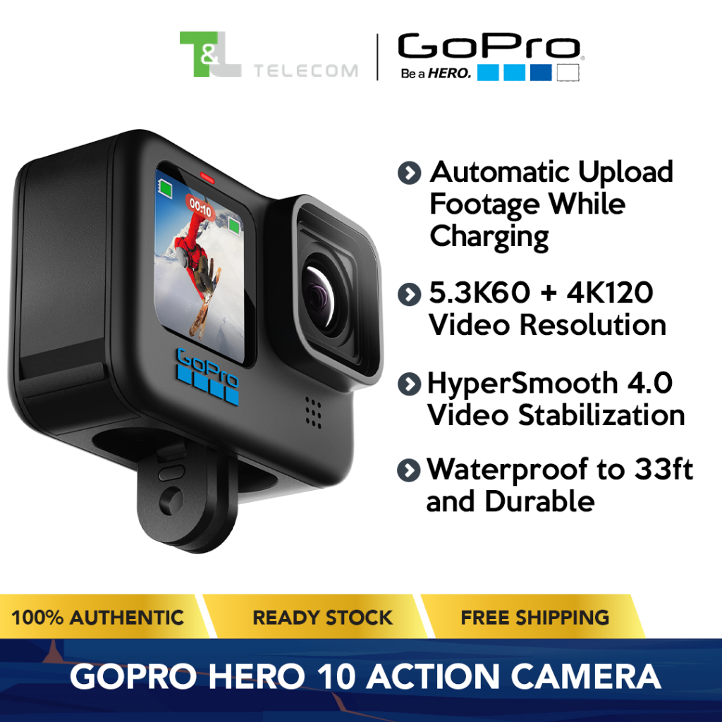 GoPro Hero 10 Action Camera (Black) | Durable and Waterproof | Advanced HyperSmooth 4.0 Video ...