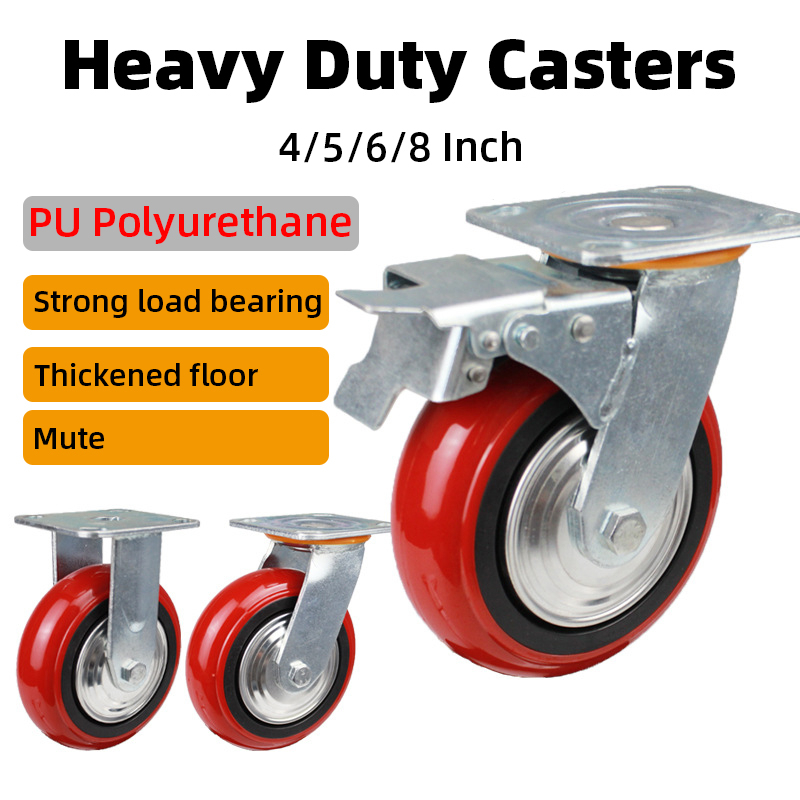 4/5/6/8 Inch Heavy Duty Trolley Wheels TrolleyWheel With Lock Heavy ...