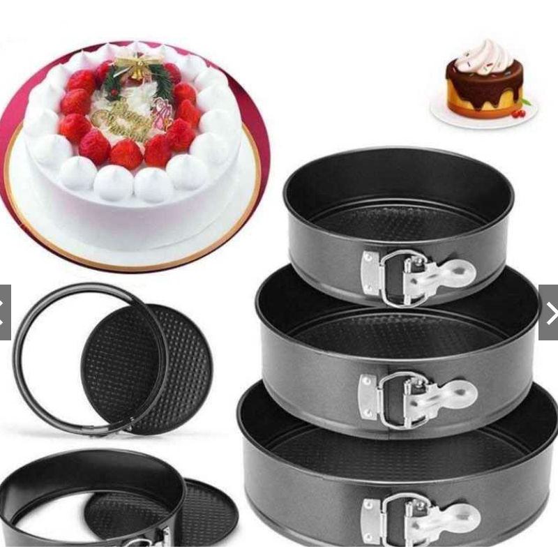 3pcs set Non-stick Removable Base Tray Baking Molding Round Cake Pan ...