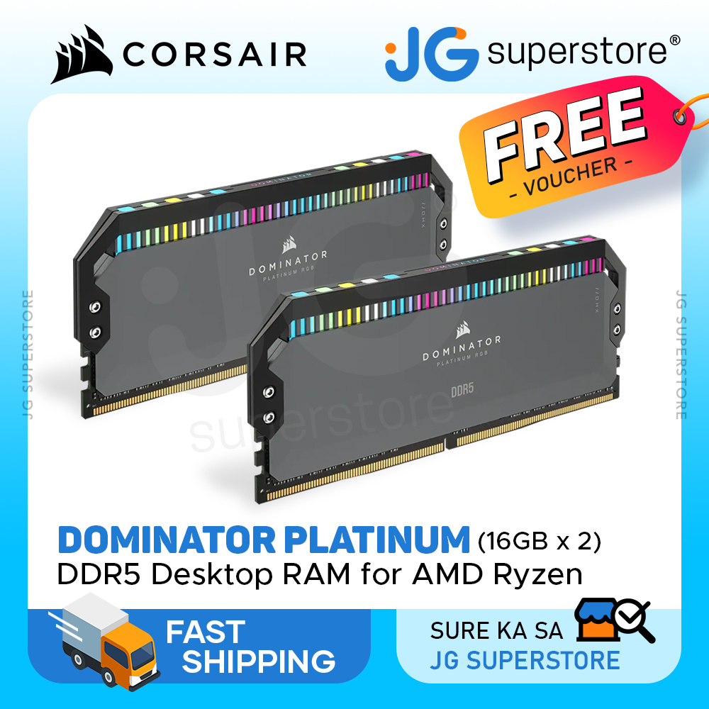 CORSAIR Dominator Platinum iCUE RGB 32GB (16GB x2) DDR5 C40 with ...