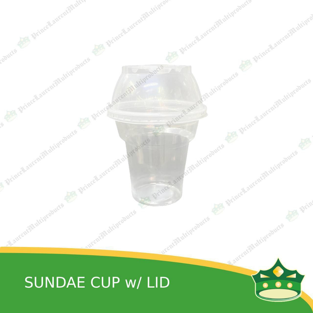 [100 pcs] sundae cup with or without lid for sundae, dessert, ice cream ...