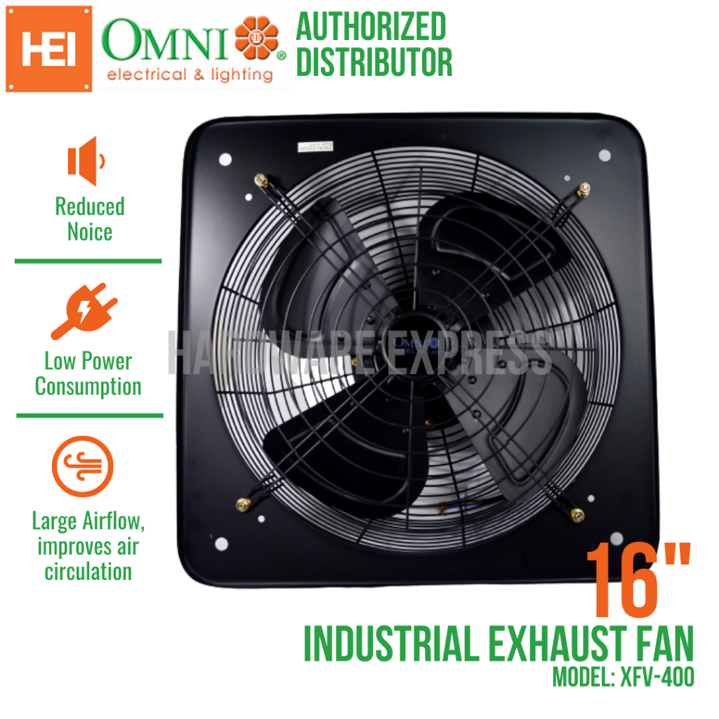 OMNI Industrial Exhaust Fan 12 / 14 / 16 inch (XFV-300 / XFV-350 / XFV ...