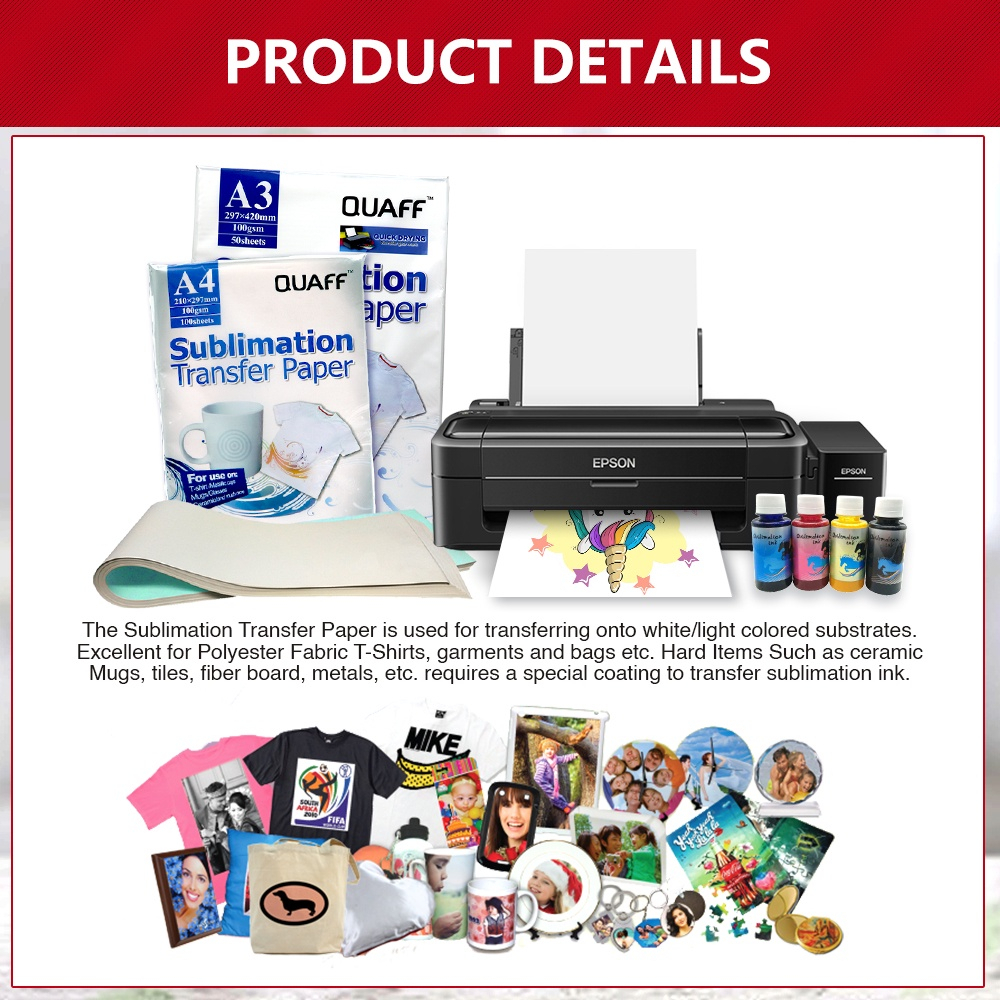 QUAFF Sublimation Transfer Paper Lanyard 210x1000 meters (100 sheets ...
