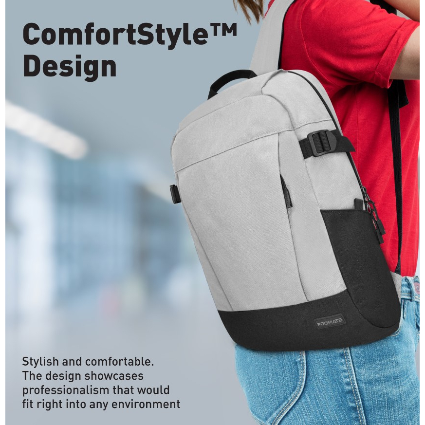 Promate Birger 15.6" ComfortStyle™ Laptop Backpack with Large ...