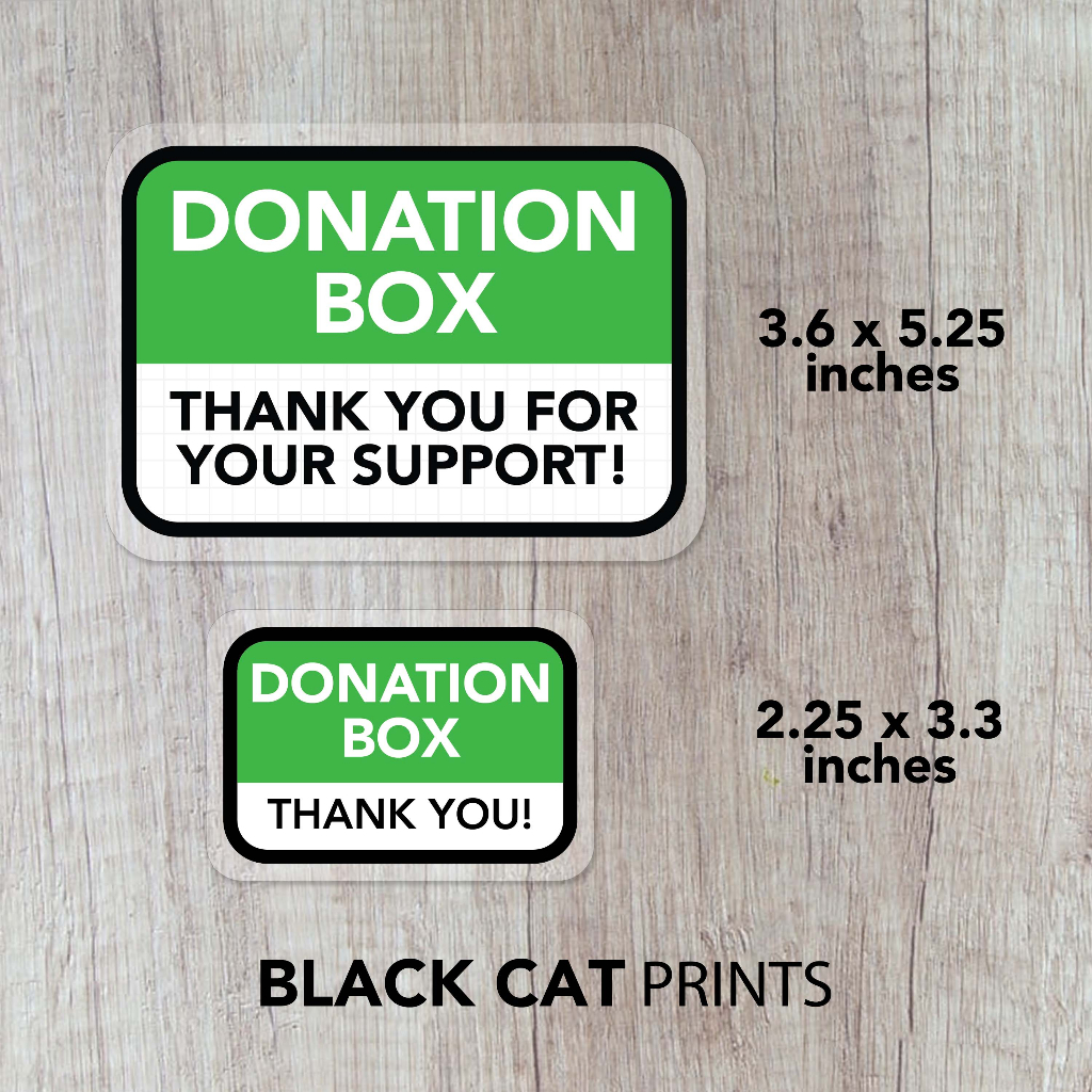 Tip Box / Suggestion Box / Donation Box Laminated Labels / Sign Board ...