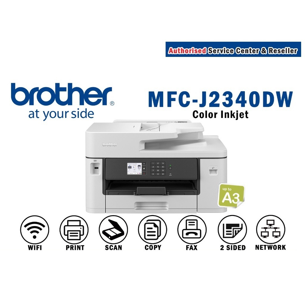 Brother MFC-J2340DW Inkjet Printer Scanner Copier Fax Wifi | Shopee ...