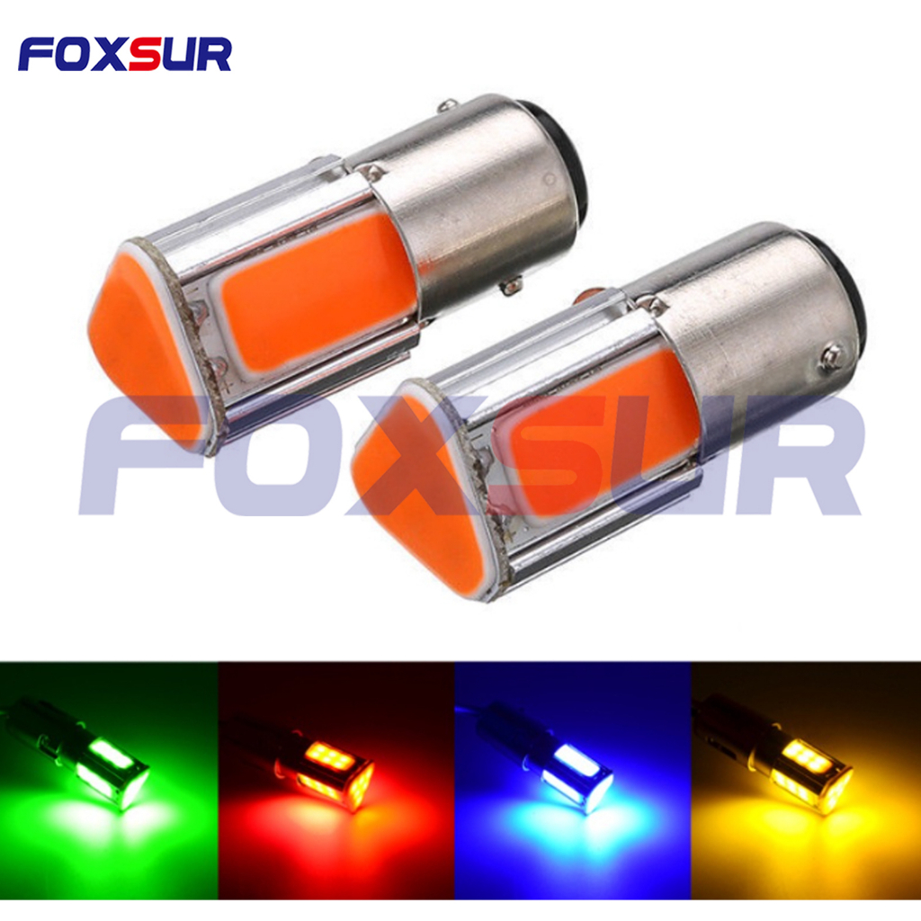 1156 P21w Ba15s 1157 Bay15d P21/5W Led COB Auto Brake Light White Red ...