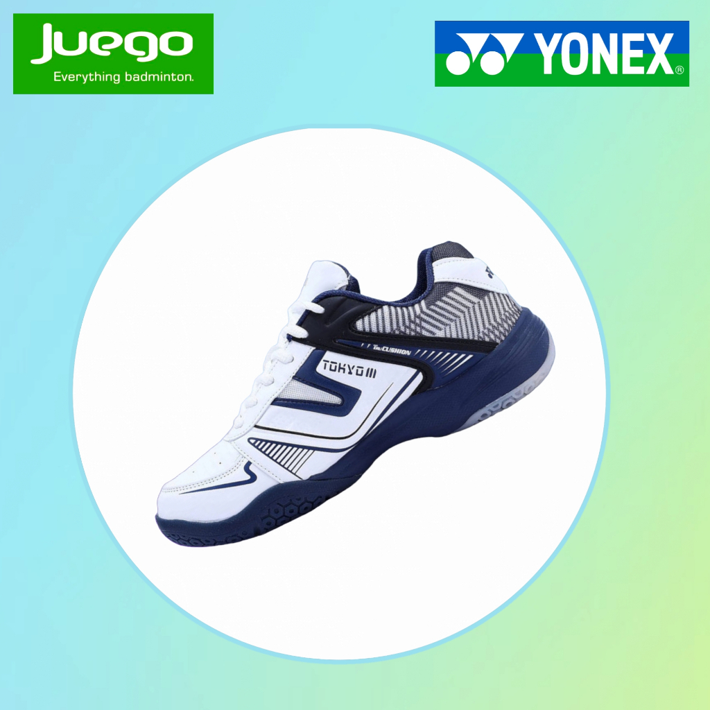 Yonex TOKYO 3 Badminton Shoes White Navy Blue | Shopee Philippines