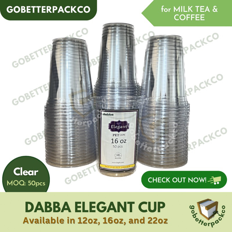 [50 pcs] 12oz 16oz 22oz Dabba Elegant Cup | Milk Tea Cup | Iced Coffee ...