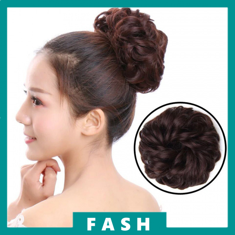 Wig Hair Ring Ball Head Chemical Fiber Flower Bud Female Puffy Curly ...