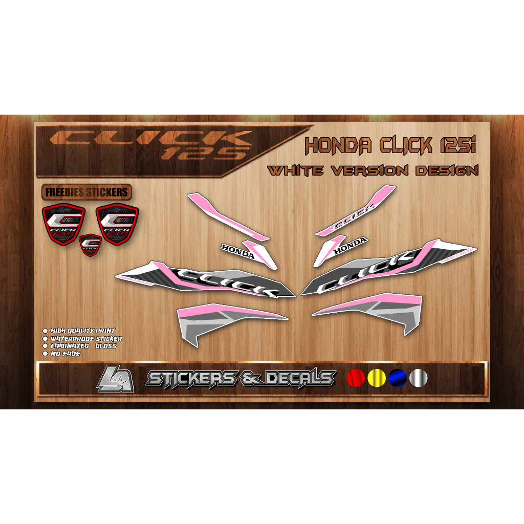 Honda Click 125i v3 white decal design 2023 | Shopee Philippines