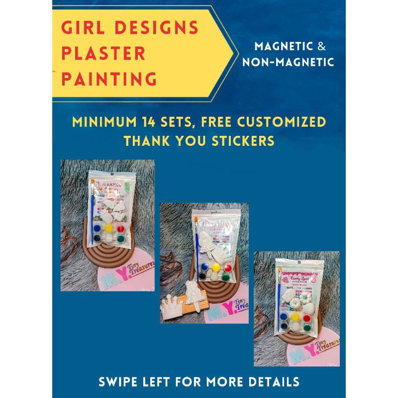 GIRLS DESIGN PLASTER PAINTING KIT FOR BIRTHDAY SOUVENIRS AND GIVEAWAYS ...