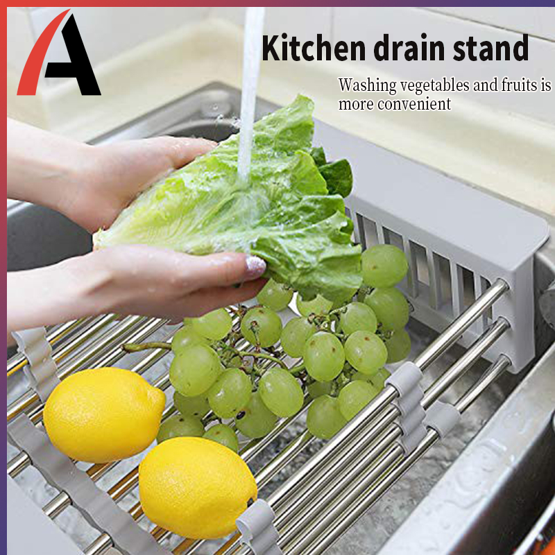 Retractable Sink Water Filter Rack Drain Basket Stainless Steel Kitchen ...
