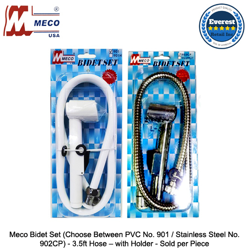 Meco Bidet Set (PVC No. 901 / Stainless Steel No. 902CP) – 3.5ft Hose ...