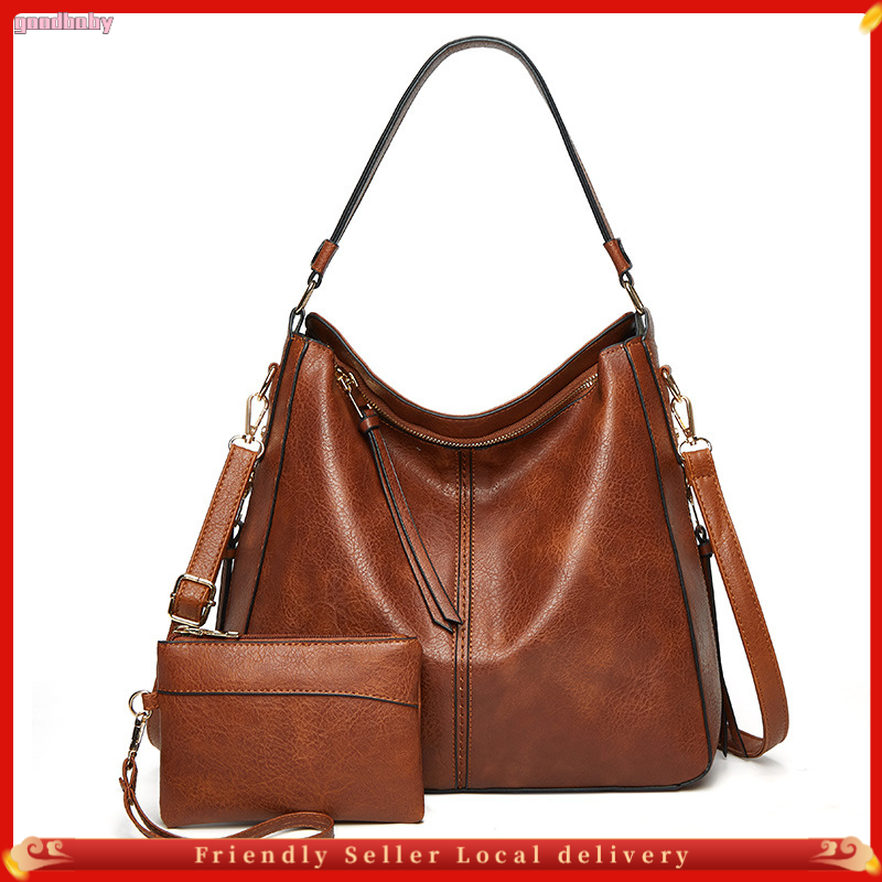 Leather Women Handbags Female Leisure Shoulder Bags Fashion Purses Set ...