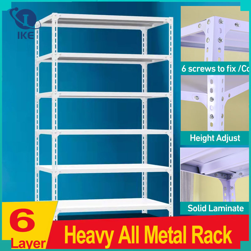 Steel Rack Heavy Metal SHelf organizer 6 5 Layer Heavy Duty Metal Shelf 200*120*40 cm Screw ...