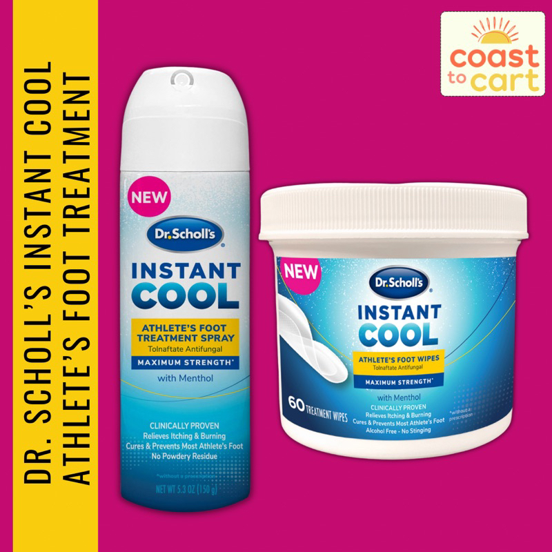 SALE!! Dr. Scholl's Instant Cool Athlete's Foot Treatment Wipes / Spray ...