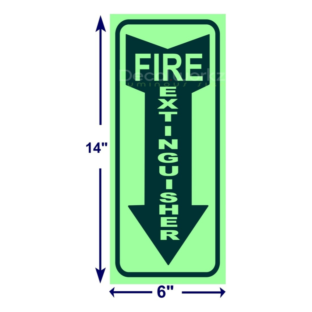 Fire Extinguisher Sign Glow in the Dark Background Cut Out Red/Green ...
