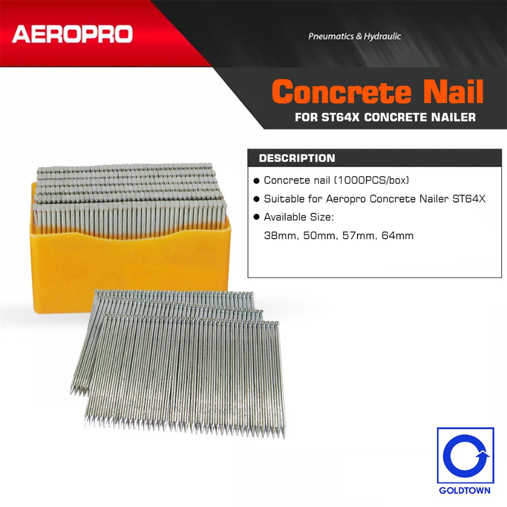 Original Aeropro Concrete Nail (1000pcs/box) for Air Nailer ST64X ...
