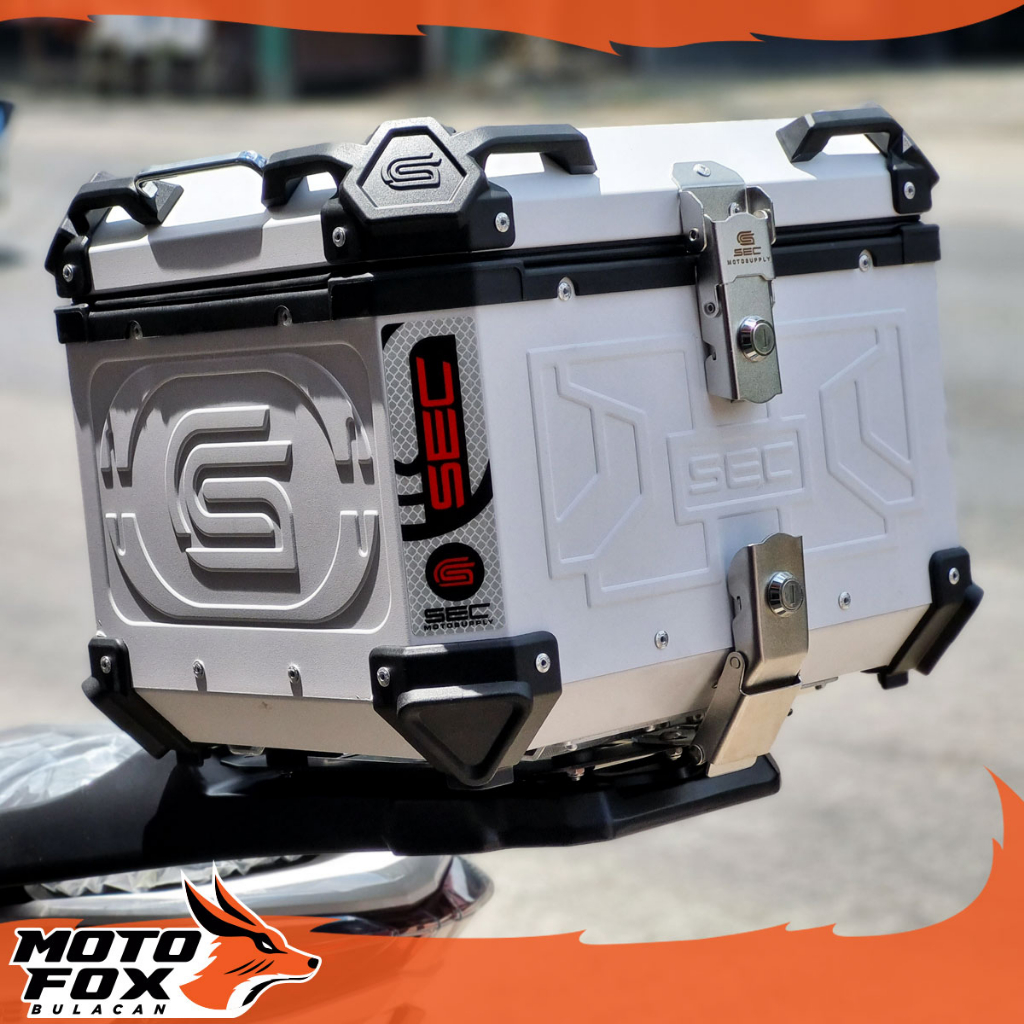 SEC White 45L Alloy Top Box with Back Rest | Shopee Philippines