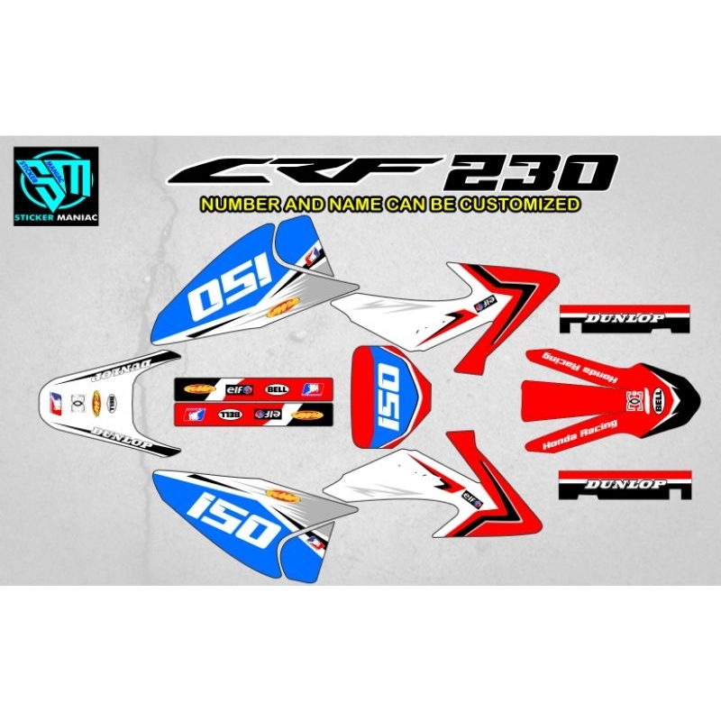 Honda crf 230 full body decals Laminated | Shopee Philippines