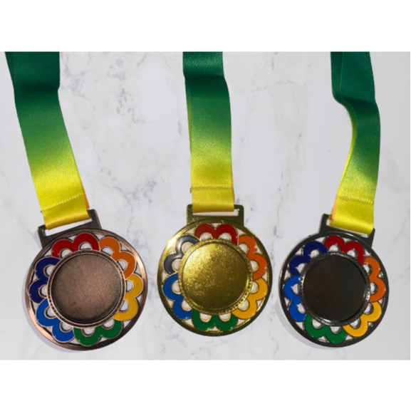 BLANK PLAIN RAINBOW MEDAL PREMIUM LACE(6.5CM)(AVAILABLE COLORS-GOLD ...