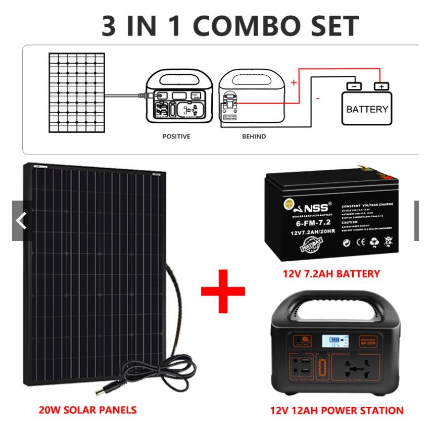 NSS power station 3 in 1 solar generator 150w 12000mah with 20w solar ...