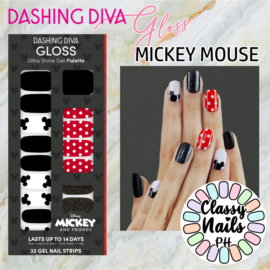 Mickey Mouse • Dashing Diva • GLOSS Palette • Nail Sticker Strips Wrap ...