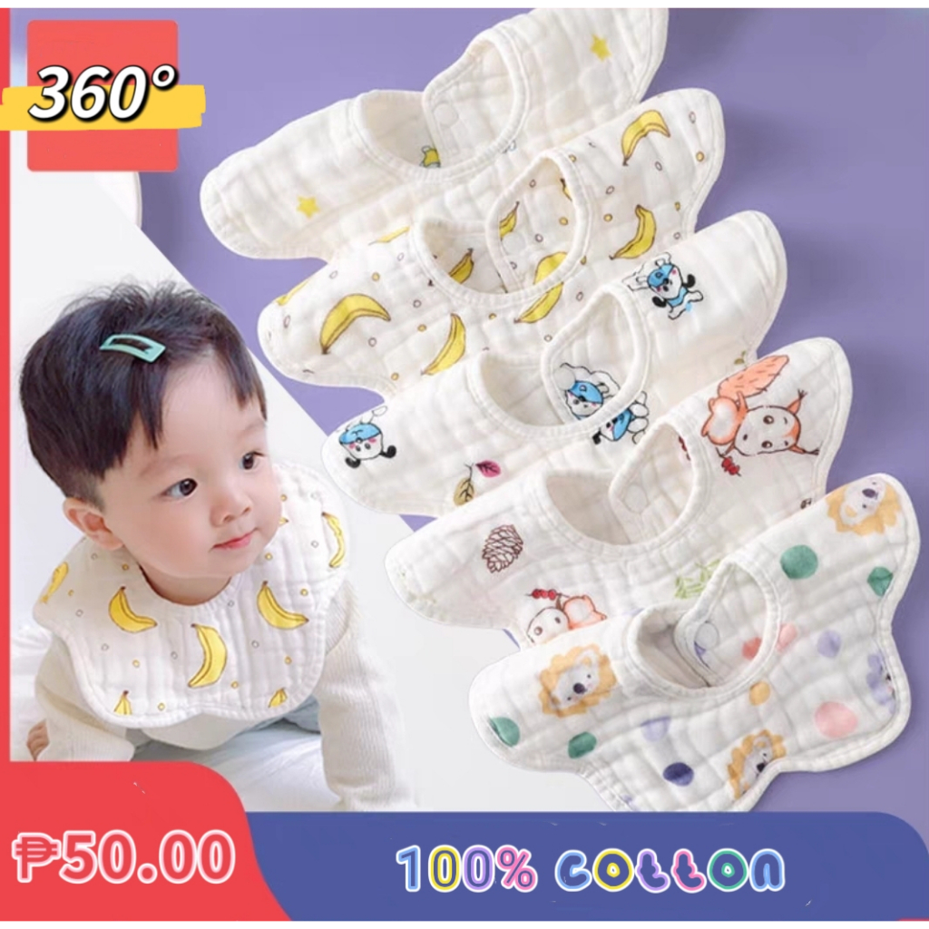 360 Baby Cotton Bibs | Shopee Philippines